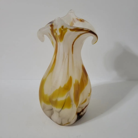 Hand Crafted | Accents | Art Glass Vase Free Form Frosted | Poshmark